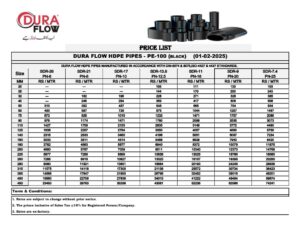 UPDATED Dura Flow HDPE Rate List - Oct 2025 | 30% OFF😍