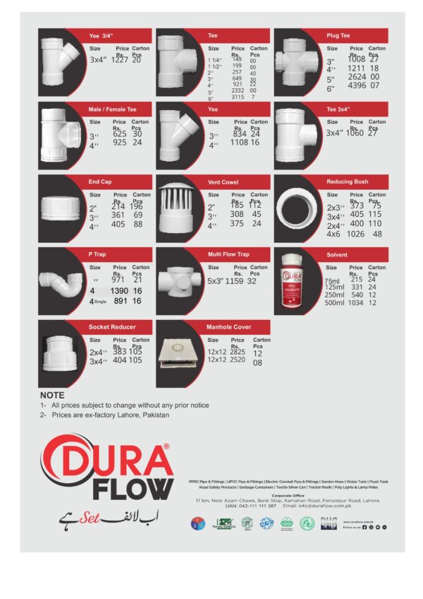 UPDATED Dura Flow Rate List - Sept 2023 | FLAT 40% OFF😍