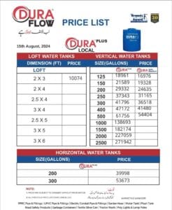 UPDATED Dura Plus Water Tank Price List - Aug, 2024